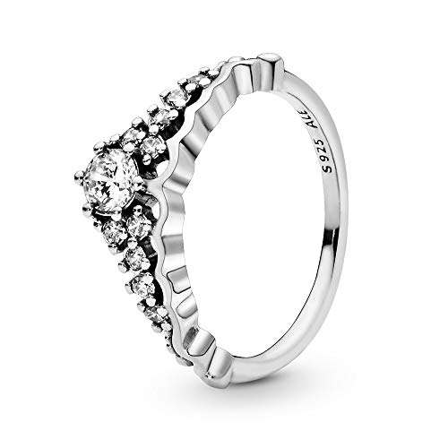 Pandora Jewelry Fairytale Tiara Cubic Zirconia Ring in Sterling Silver, Size 4.5