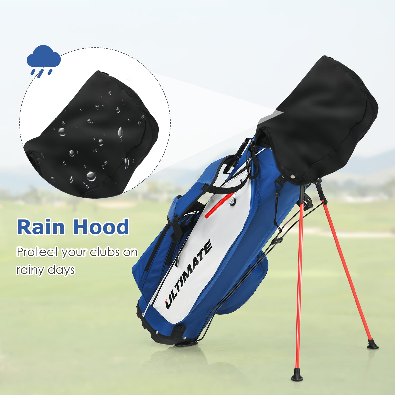 Tangkula Complete Golf Clubs Package Set 10 Pieces for Men & Women Right Hand, Includes 460cc Alloy Driver, 3# Fairway Wood, 4# Hybrid, 6#, 7#, 8#, 9# & P# Irons, Putter, Stand Bag (Blue)