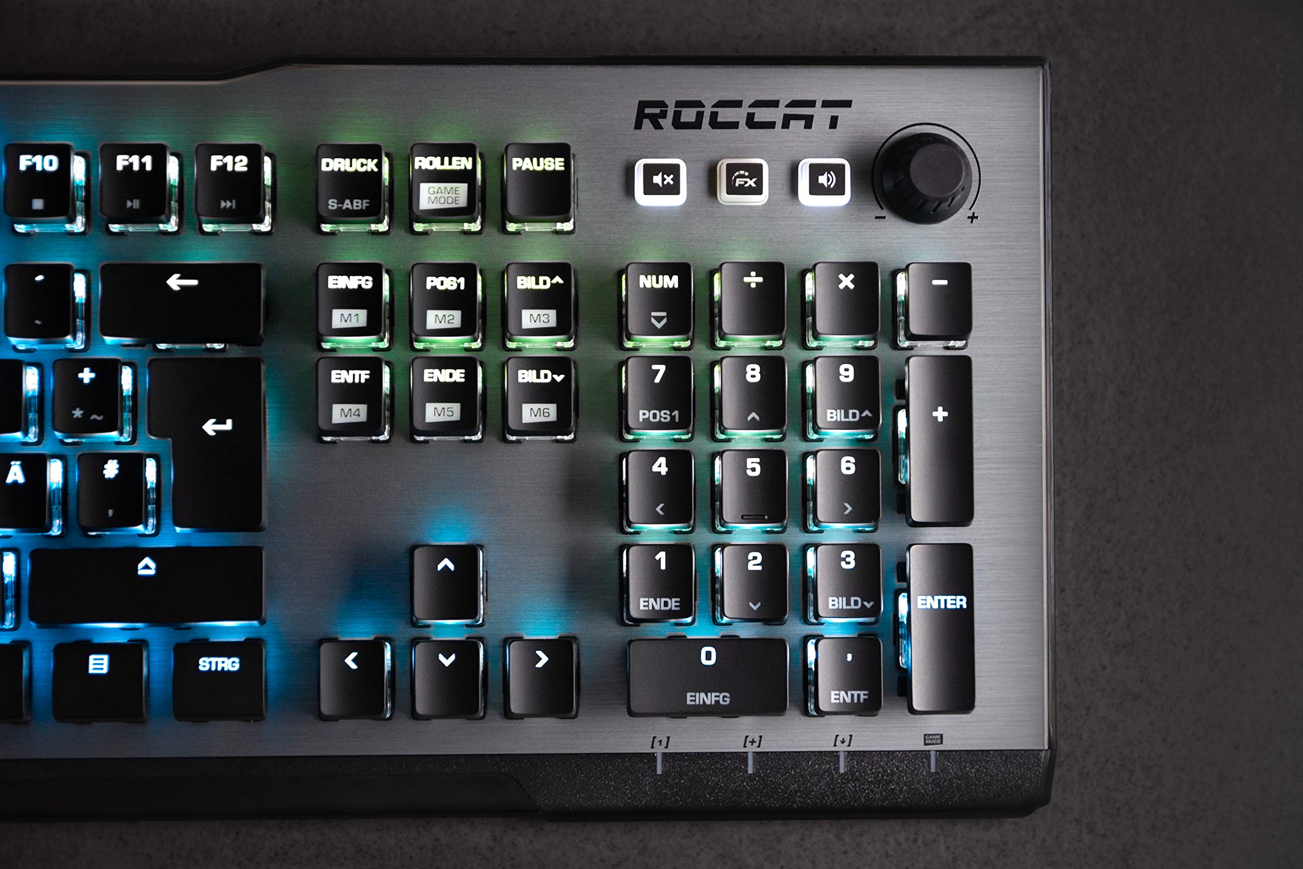 ROCCAT Vulcan 120 AIMO Mechanical PC Gaming Keyboard Tactile Titan Switch, Full Size with Per Key AIMO RGB Lighting, Anodized Aluminum Top Plate and Detachable Palm/Wrist Rest, Gunmetal Gray/Black