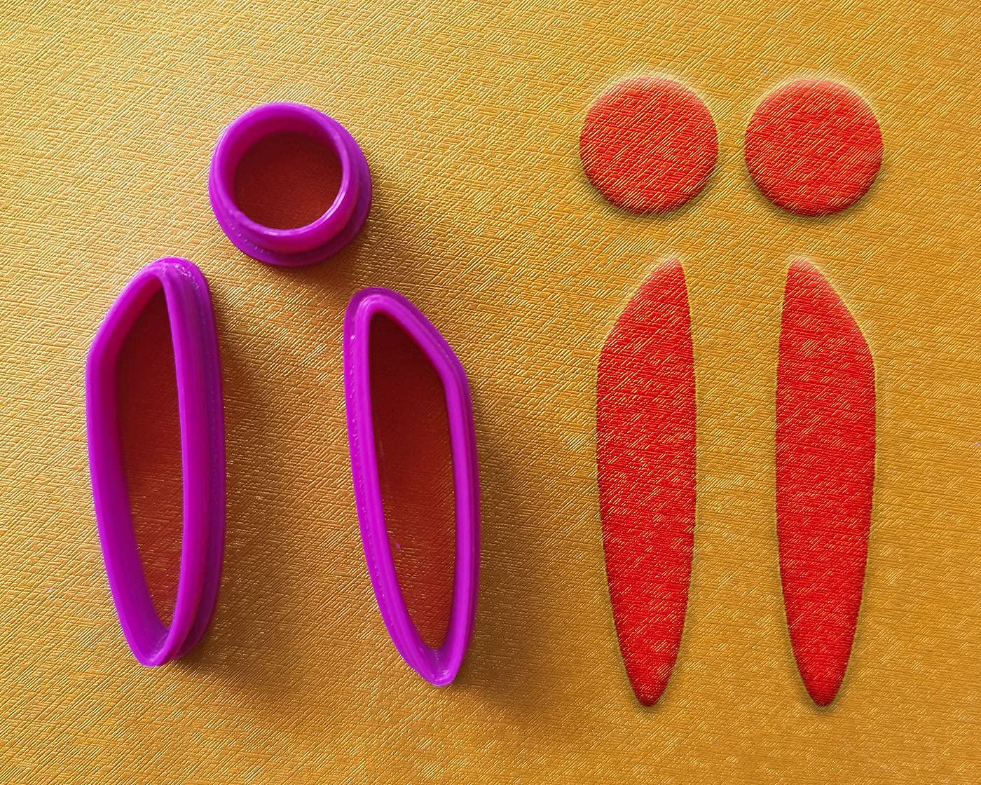 Set of 3 Circle and Long Triangle Shaped Polymer Clay Cutter , Mini Clay Cutter ,Earring Clay Cutter (76mm/3inch)