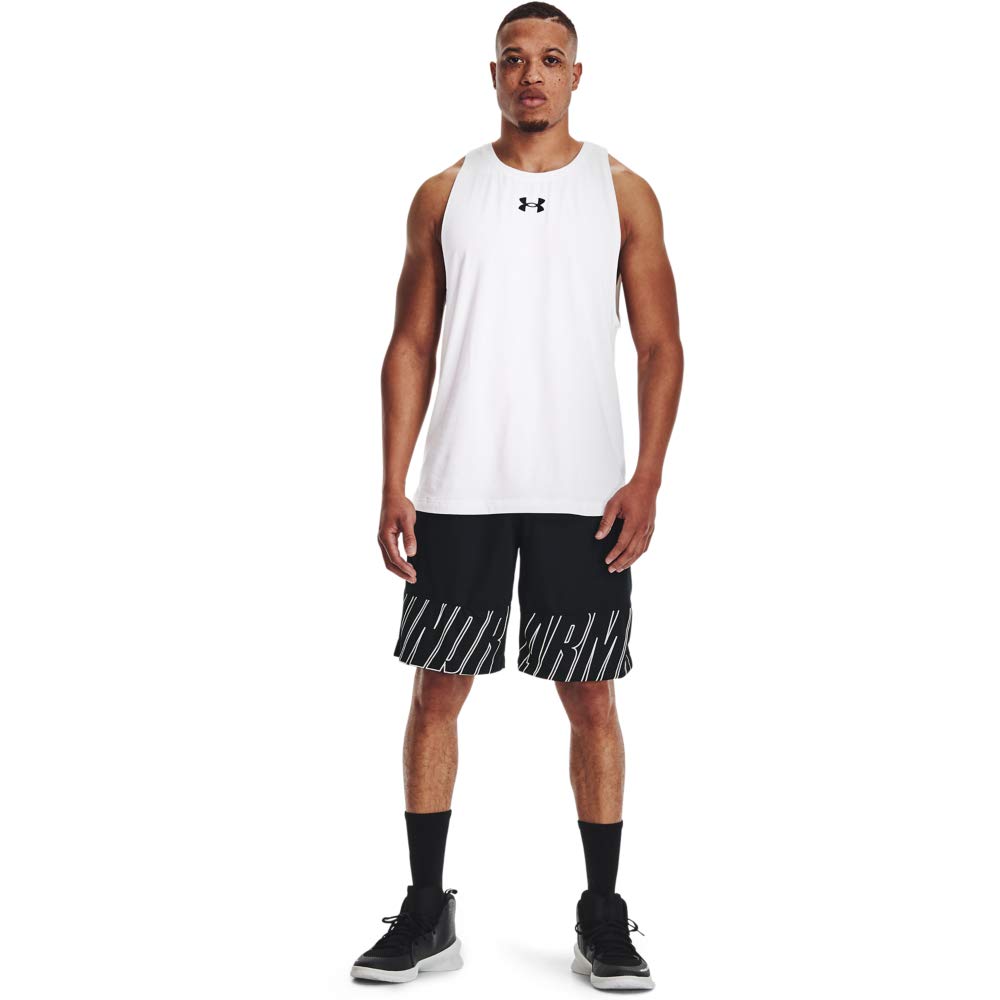 Under Armour Men's Baseline Speed 10-Inch Shorts, Black (001)/White, Medium