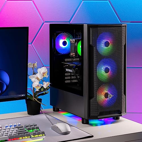 Skytech Gaming Shadow Gaming PC Desktop β AMD Ryzen 5 5600X 3.7 GHz, NVIDIA RTX 4060, 1TB NVME SSD, 16GB DDR4 RAM 3200, 600W Gold PSU, 11AC Wi-Fi, Windows 11 Home 64-bit,Black
