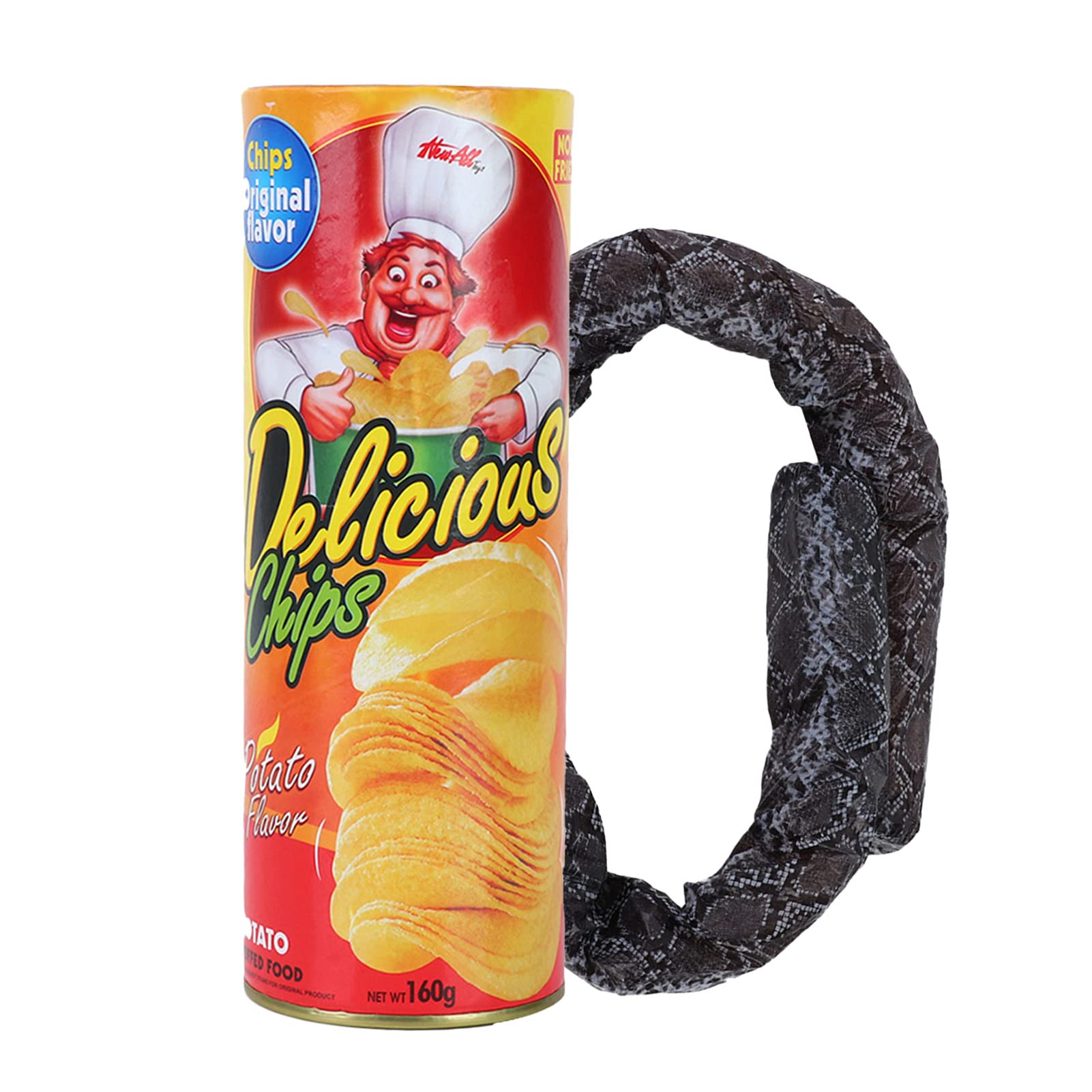 PUNELE Prank Chips Snake in 21 × 8 × 8 Deceptive Toys Funny Fries Spring Snake Toy Prank Props Party Decoration
