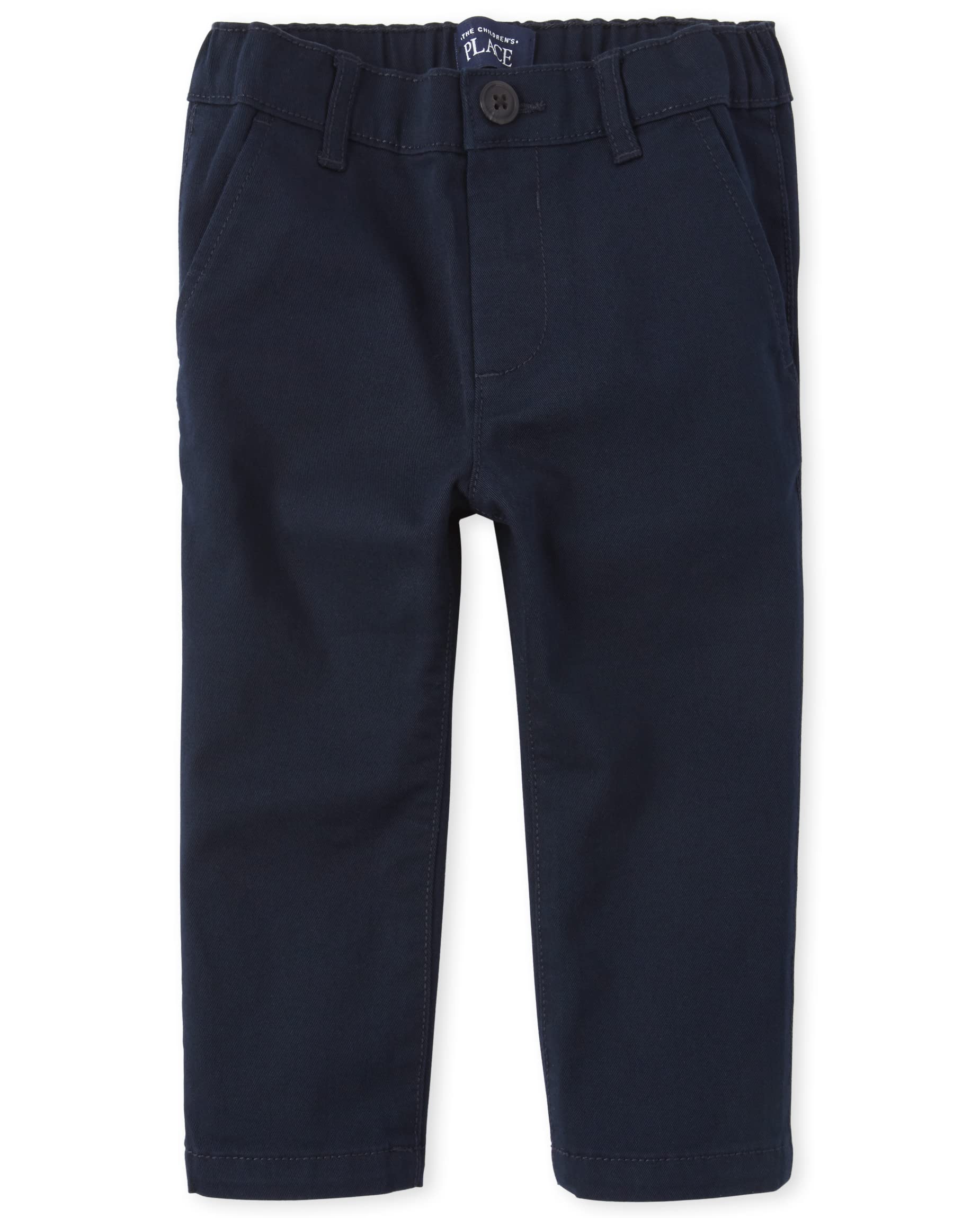 The Children's Place Baby Boys' and Toddler Stretch Chino Pants, New Navy Single, 3T