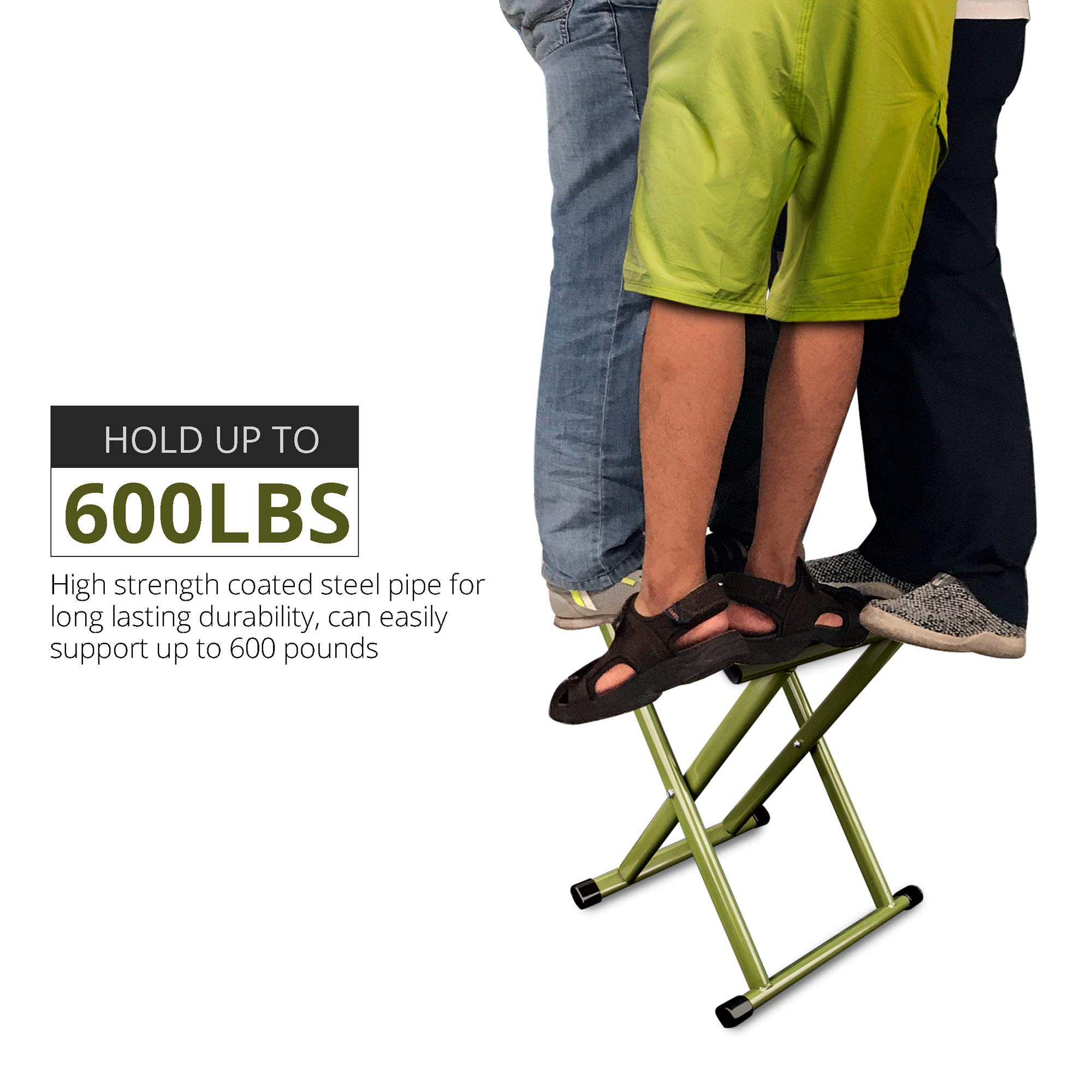 TRIPLE TREE Folding Stool, 2-Pack Portable Camping Stool 17.8inch Height Lightweight Stainless Steel Foldable Chair for Outdoor Camping Walking Hunting Hiking Fishing, Support 600 lbs