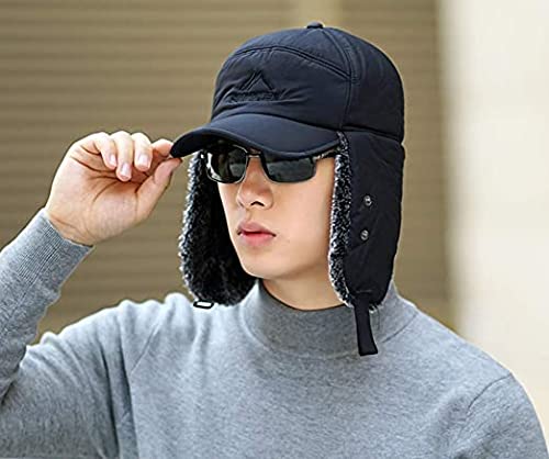 Winter Trapper Hat for Men Ushanka Russian Ski Hunting Cap Baseball Hat with Earflaps Windproof Mask Balaclava Women Warm Fur Snow Hat