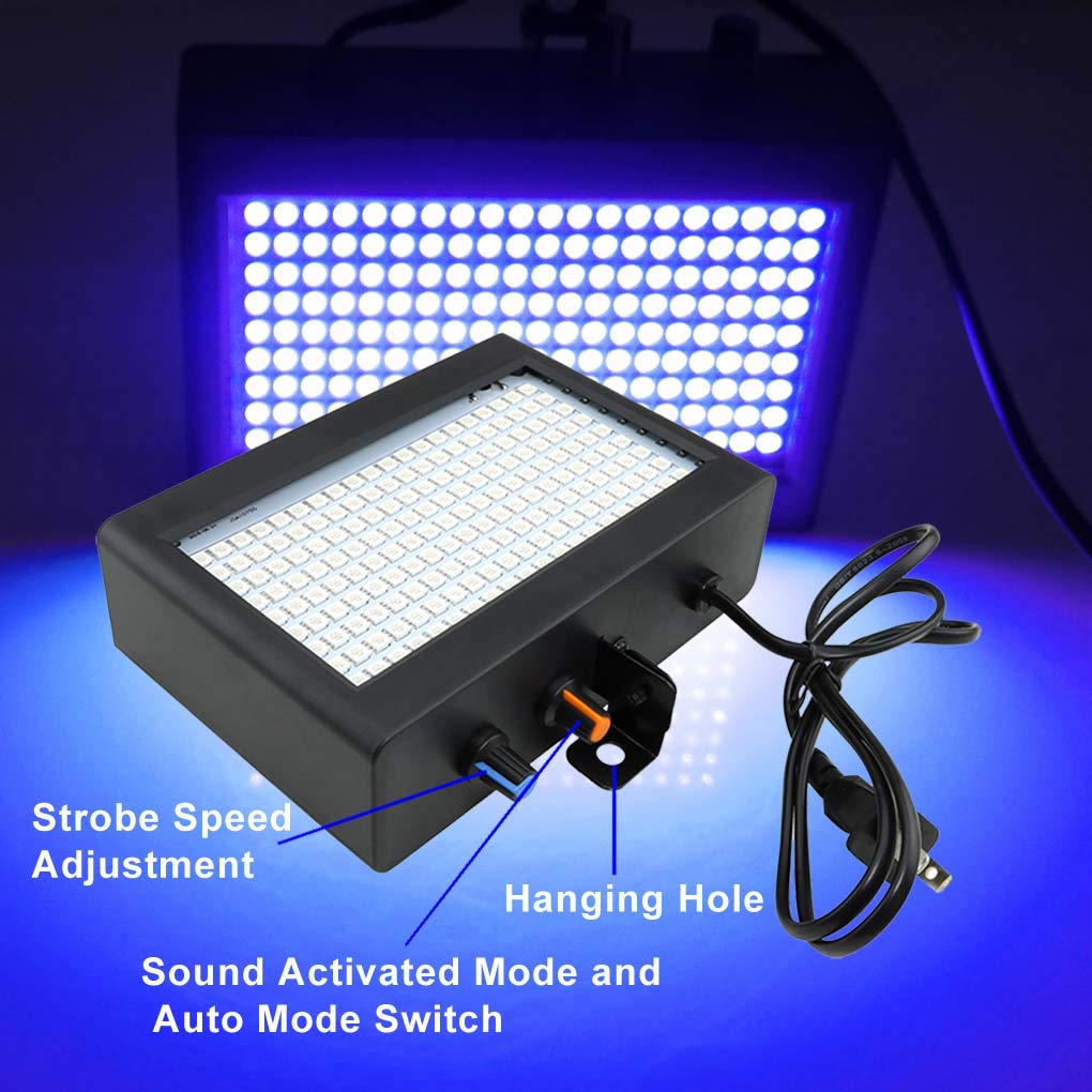 Strobe Lights, AZIMOM Mini 35W 180 LED Sound Activated Stage Lights for Party RGB Super Bright Flash Auto Speed Adjustable Halloween Bar Wedding KTV Concert Disco DJ Stage Lighting