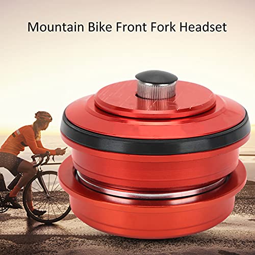 Dilwe Mountain Bike Headset Front Fork Headset 44mm Alu Threadless Aluminum Alloy Headset Replacement Bicycle Accessory for Mountain Bike(red)