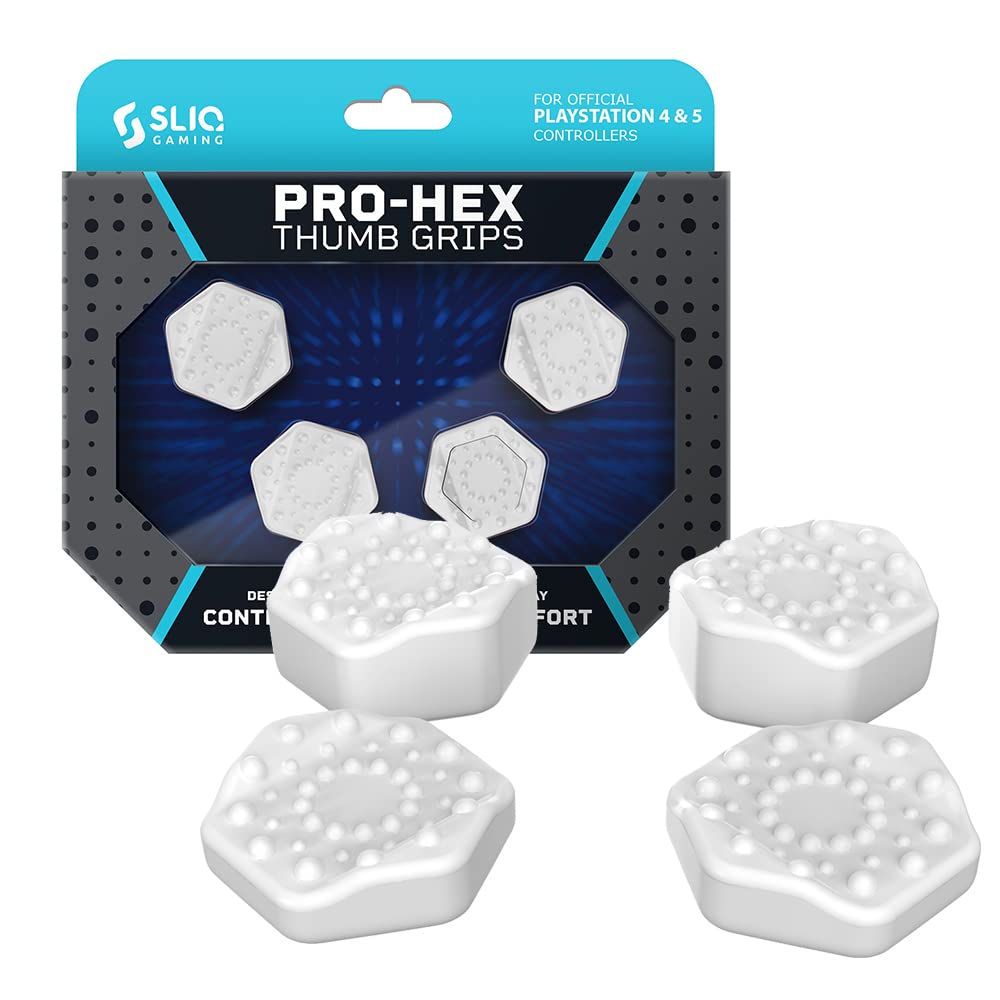 Sliq Gaming PS4|PS5 Pro-Hex Thumb Stick Grips – PlayStation 4|5 - White