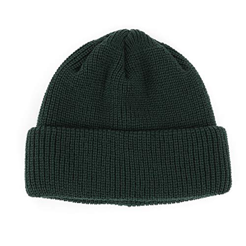 UNDERCONTROL Fisherman Marine Fit Strap Beanie Hat Free Size - Unisex Plain Watch Cap (Green)