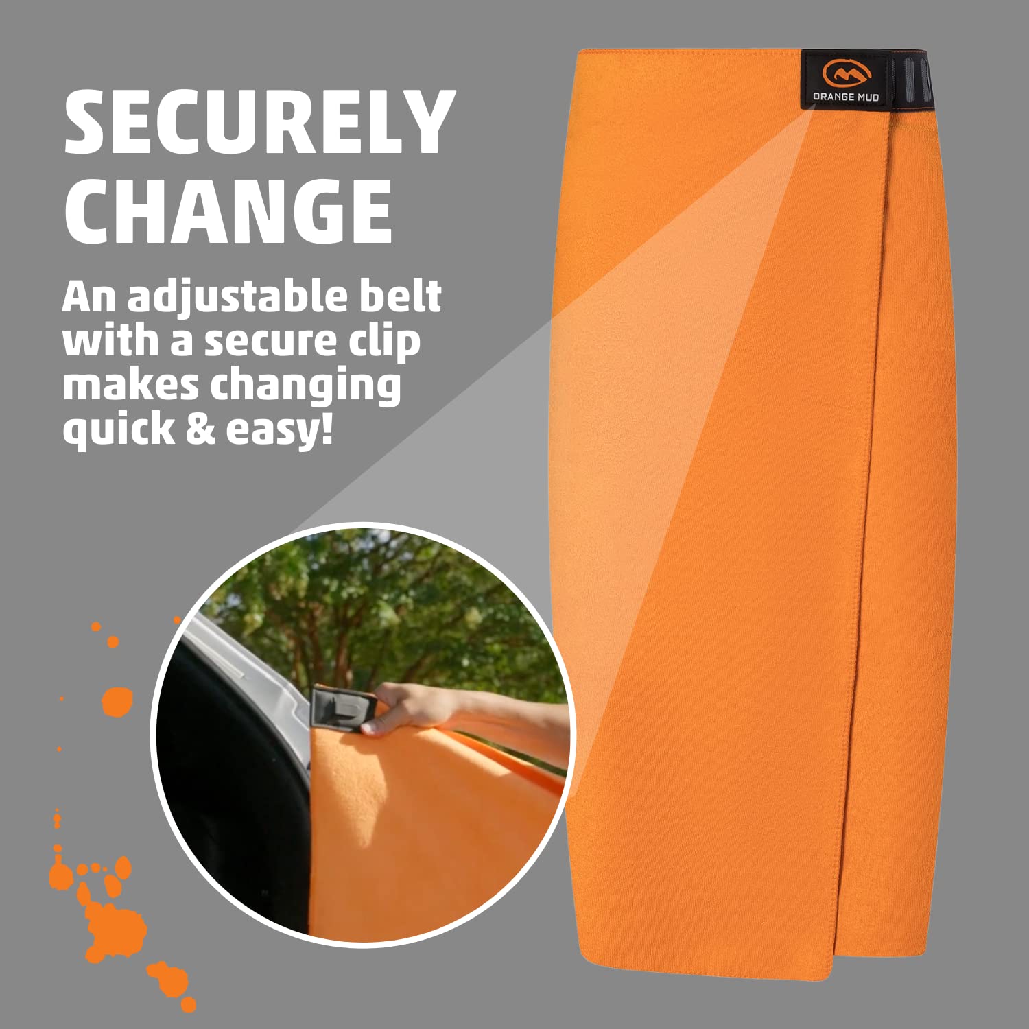 Transition Wrap Extreme Waterproof Car Seat Cover and Changing Towel (Orange)