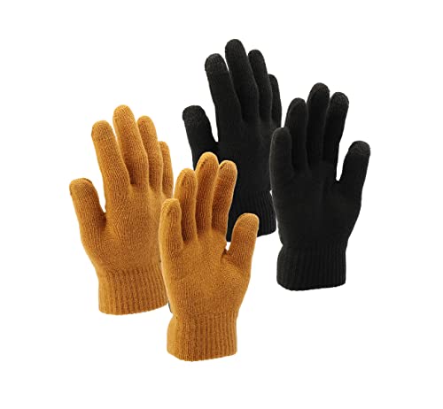 Timberland Men's 2 Pack Magic Gloves with Touchscreen Technology, Wheat, One Size