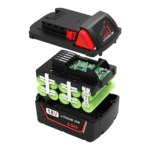 Rocivic 2 Packs Replacement for Milwaukee M18 Battery 6.0Ah, Compatible with Milwaukee m18 48-11-1860 48-11-1852 48-11-1850 48-11-1862 48-11-1812 Cordless Tools