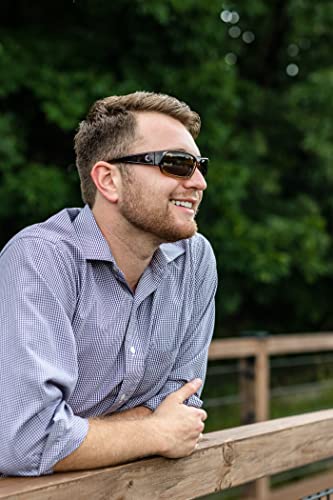 SPY Optic Piper, Rectangular Wrap Sunglasses, Color and Contrast Enhancing Lenses, Bronze Fade - Bronze Polarize Lenses