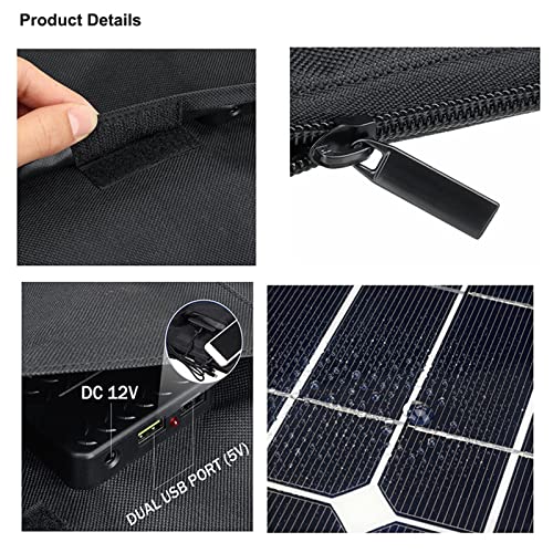 Solar Panel 50W 100W Flexible Foldable Solar Panel Portable Folding Waterproof Charger Pv Monocrystalline Cell Solar Panel Kit,50W