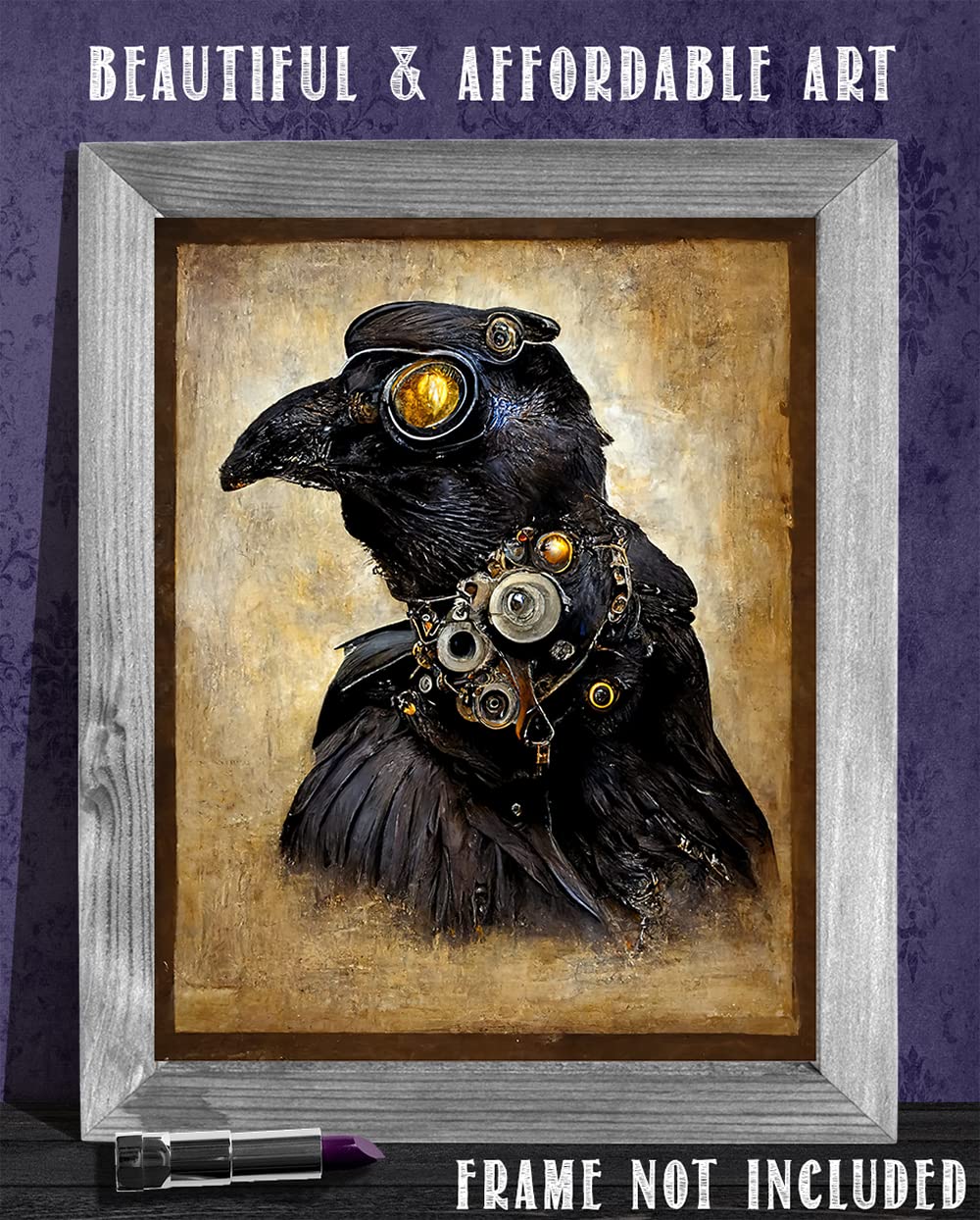 Steampunk Raven - 11x14 Unframed Wall Art Print - Makes a Perfect Home Conversational Piece and Gift