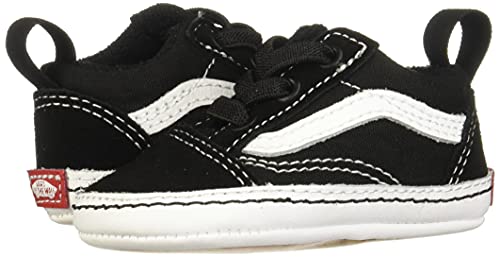 Vans Old Skool Crib (Infant/Toddler) Black/True White 4 Toddler M