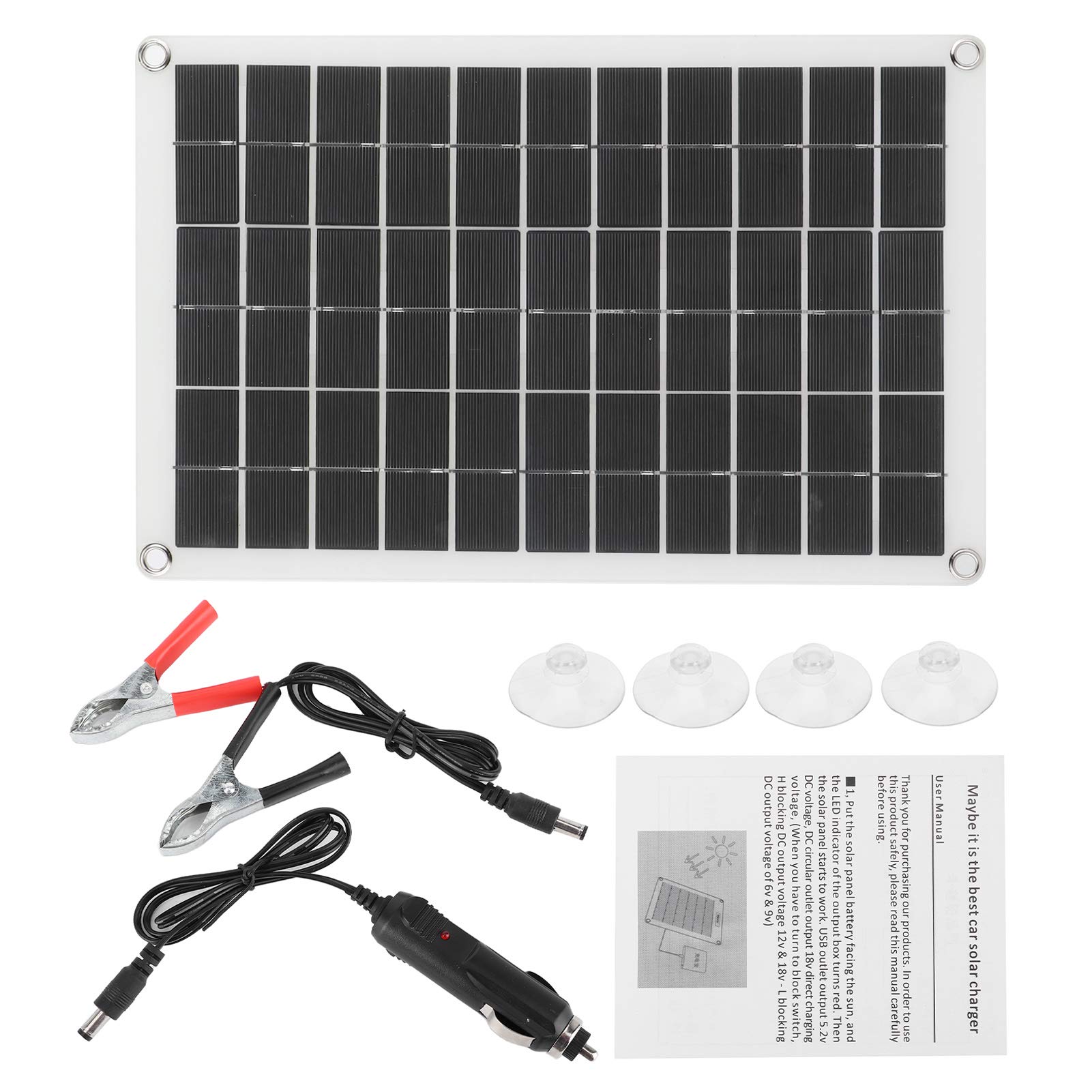Solar Panel, Portable Solar Cell Panel 100W Monocrystalline 12/24V USB Output for Car Trailers Yacht, High Conversion Rate of 23%-24%