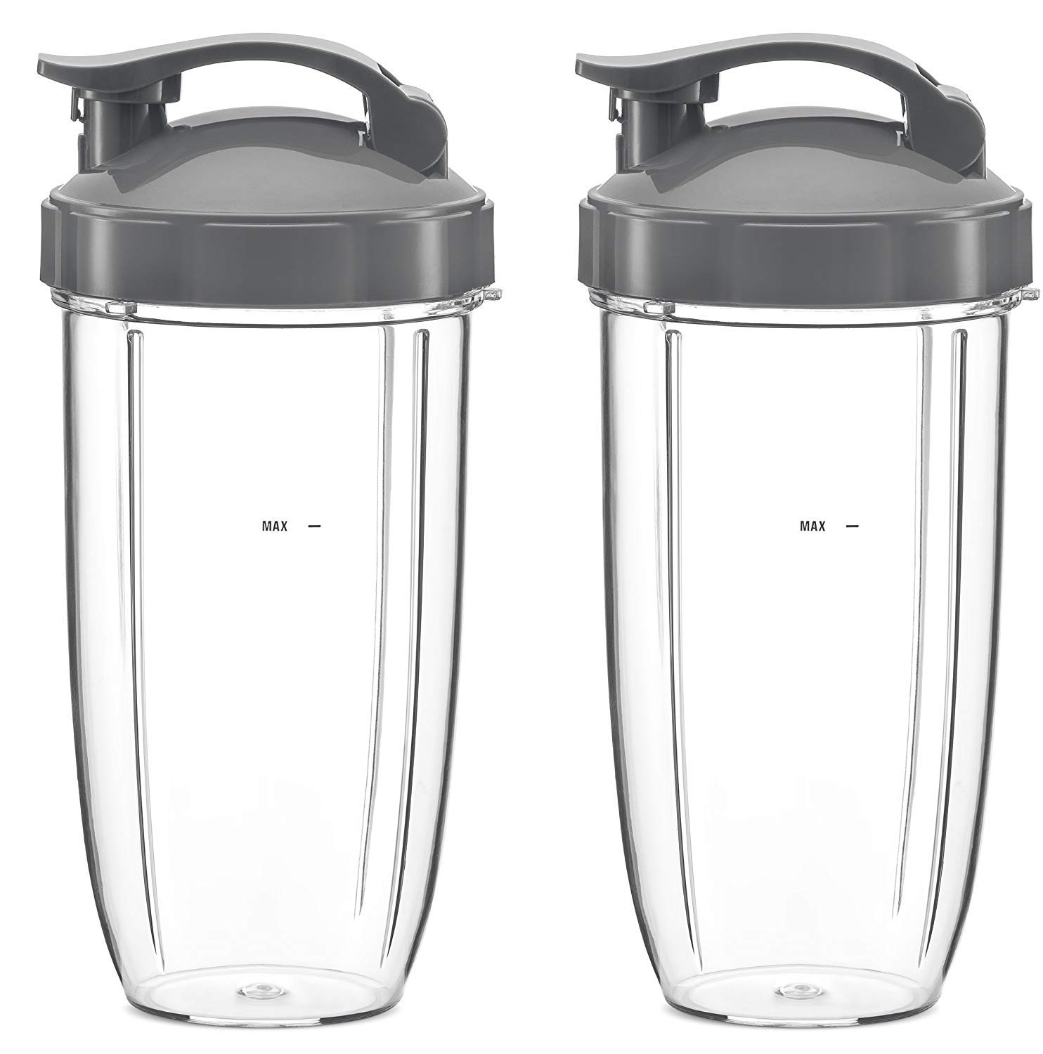 Replacement Parts 32oz Cups with Flip-Top To-Go-Lid Compatible with NutriBullet 600w/900w Blender Cups
