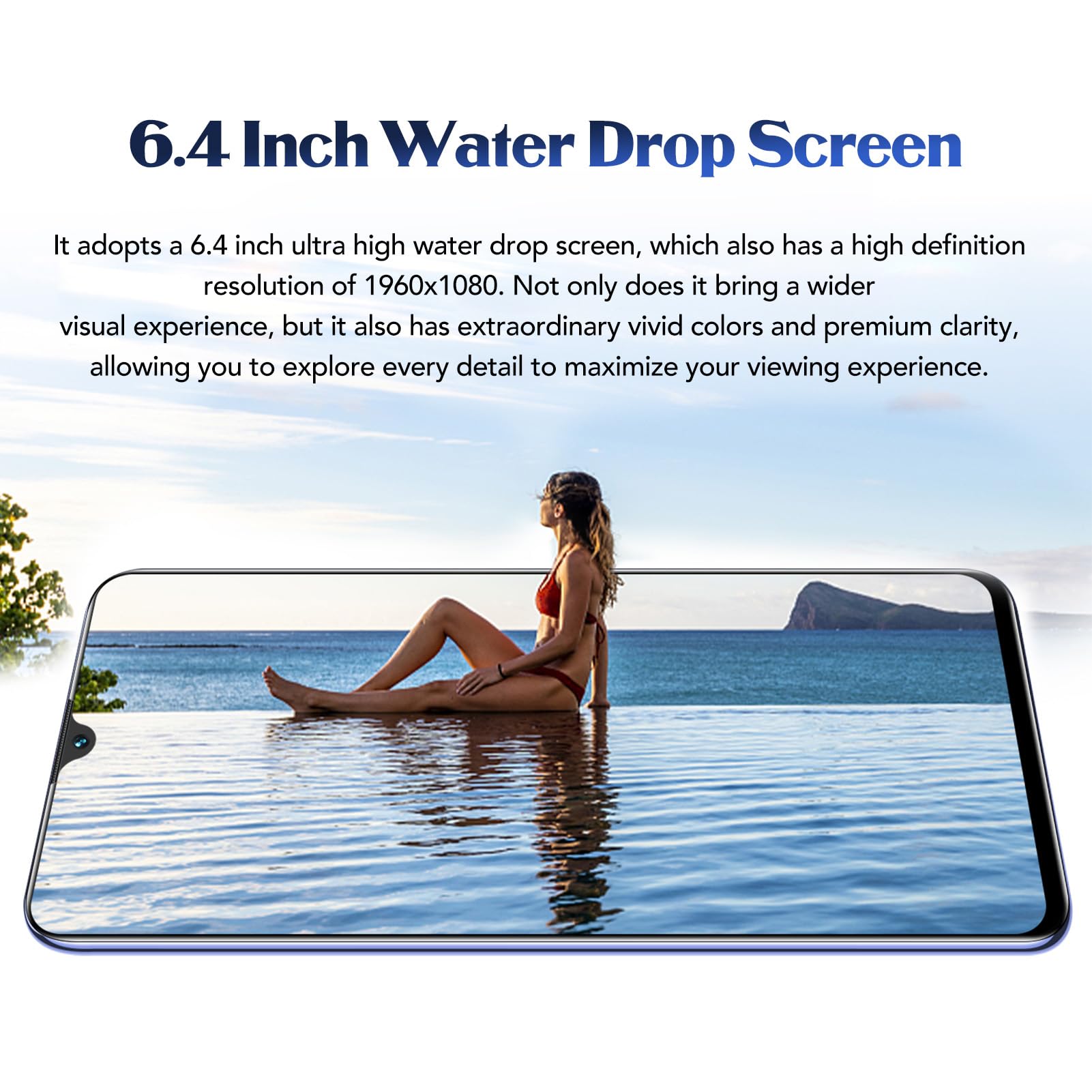 Tangxi S22 Ultra Unlocked Smartphone for Android 11, 6.4in 4GB 64GB ROM MT6582 HD Water Drop Screen Cell Phone, Front 5MP Rear 13MP 1960x1080 Mobile Phone 100β240V Silver (US
