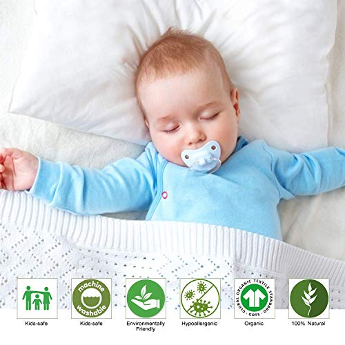 ZPECC Toddler Pillow with Pillowcase - 13 x 18 Organic Pillows for Sleeping, Soft Breathable Small Kids Pillow for Crib, Toddler Bed, Travel, Pink Unicorn (Intended for Age 2 and up)