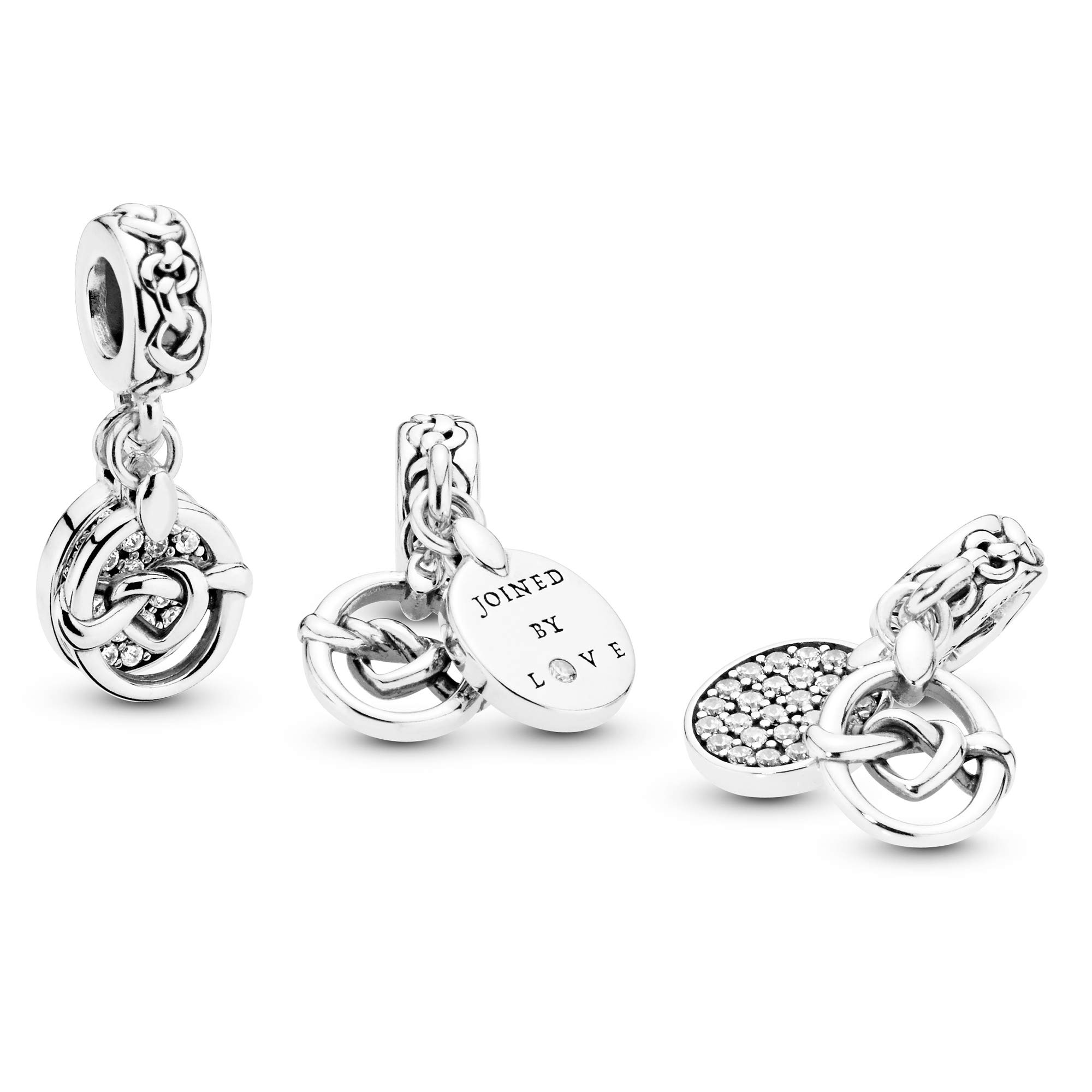 Pandora Jewelry Knotted Hearts Dangle Cubic Zirconia Charm in Sterling Silver