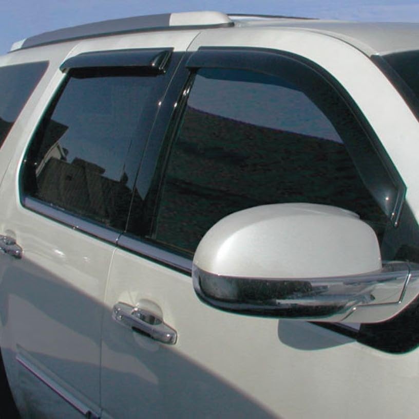 Stampede | Tape-Onz Sidewind Deflectors | 2011 - 2019 Ford Explorer Sport Utility - Polished/Chrome, 4 Pcs. | 6194-8