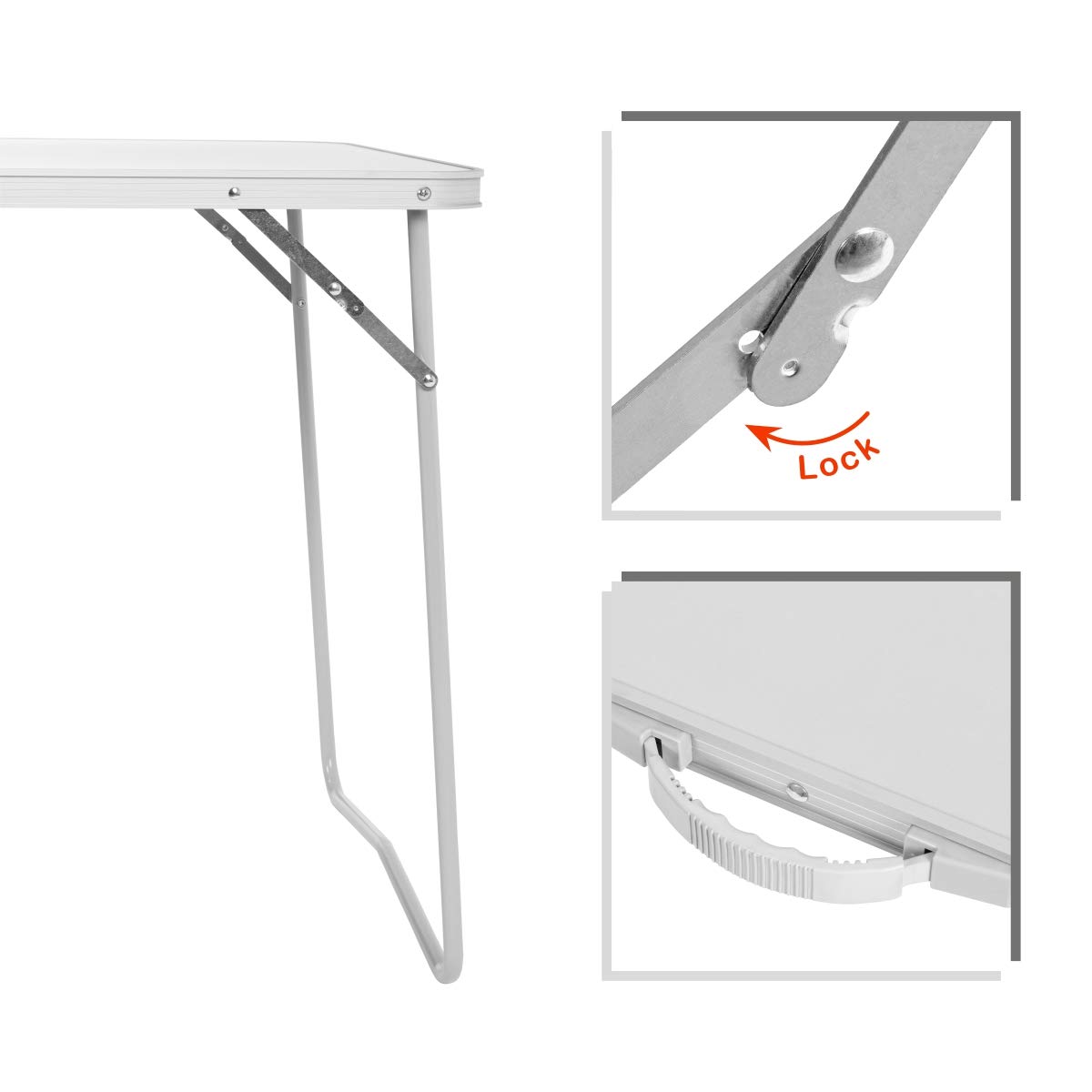 Steel Folding White Camping Table for Picnic Outdoor