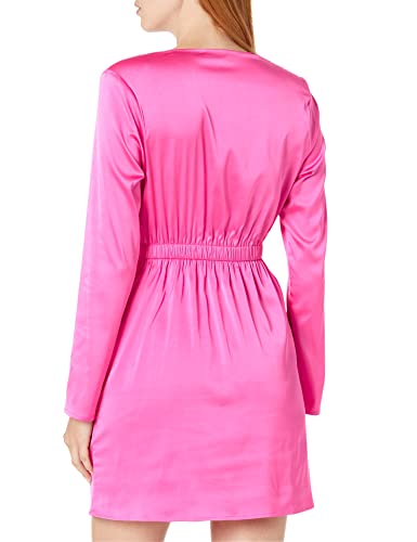 The Drop Women's Tate Twist Front Deep Vneck Mini Dress HOT PINK, 3X, Plus Size
