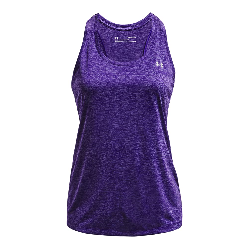 Under Armour Women's Tech Twist Tank Top, Purple Zest (754)/Metallic Silver, Medium