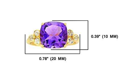 YoTreasure 18kt Gold Over Silver Amethyst Engagement Ring