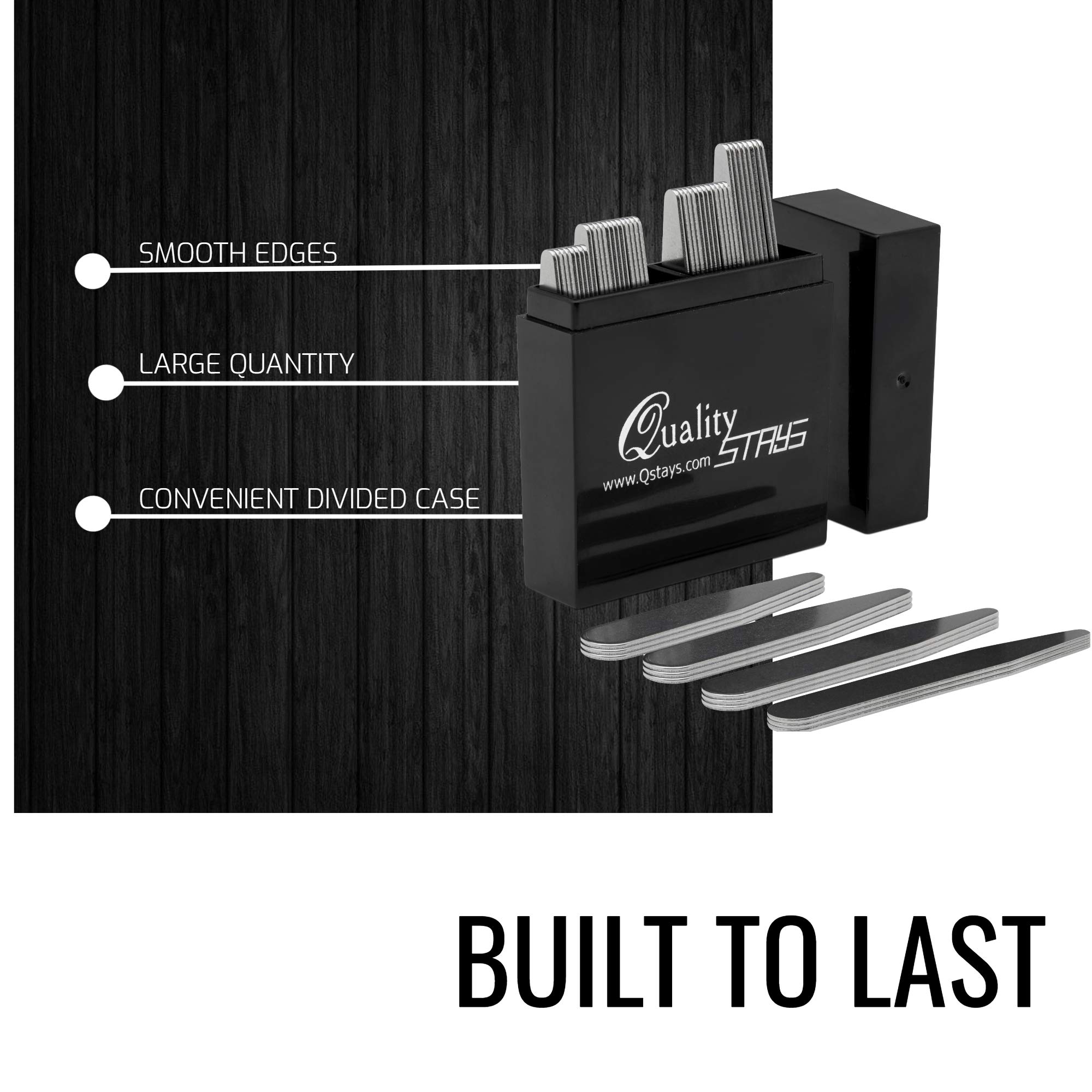 Quality Stays Metal Collar Stays for Men β 40 Collar Stays for Men's Dress Shirts - 4 Sizes