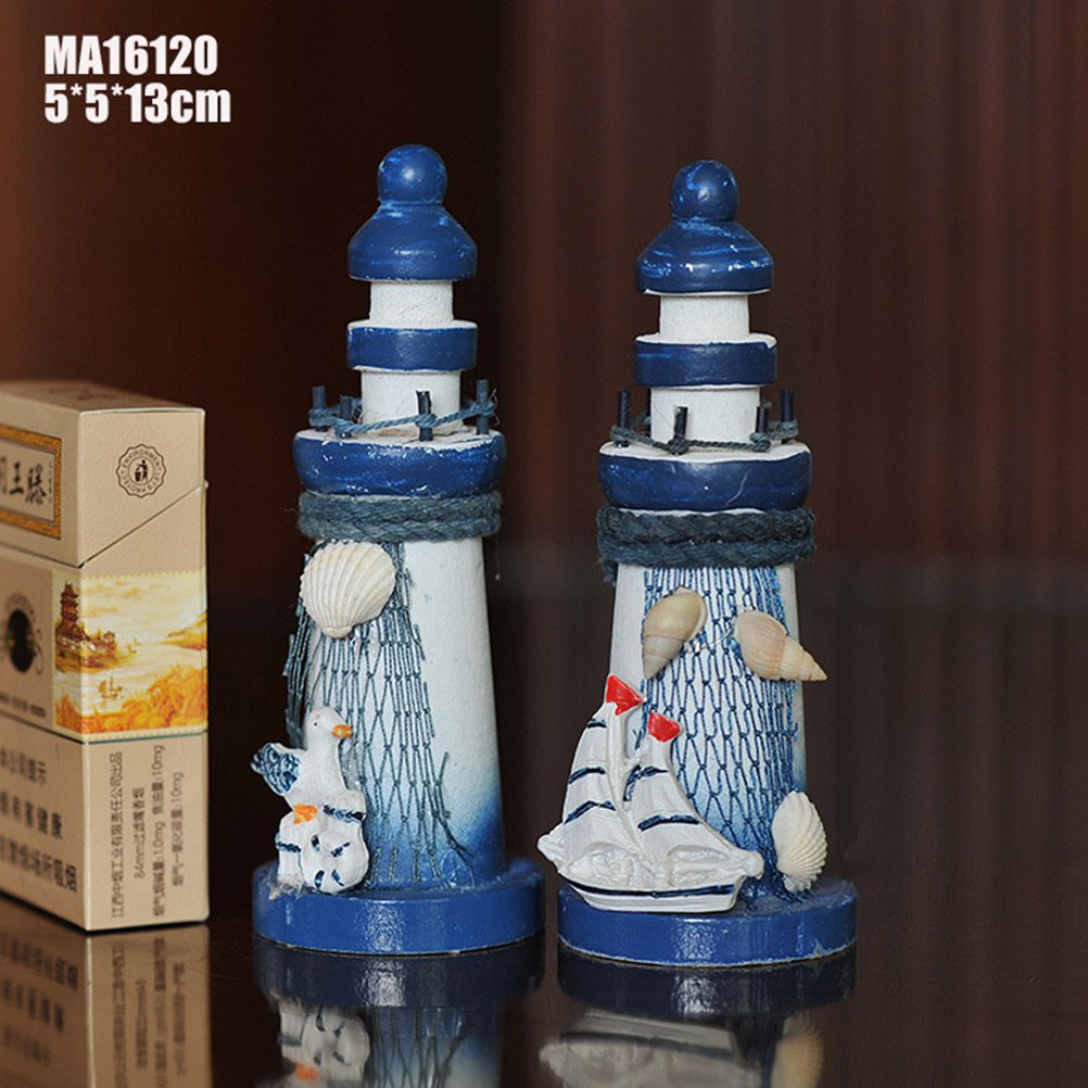 SUPVOX 1PC Fairy Garden Miniature Micro Landscape Lighthouse Miniature Lighthouse Ornament for Home Arts Crafts Decoration (Random Style) 5X5X13CM