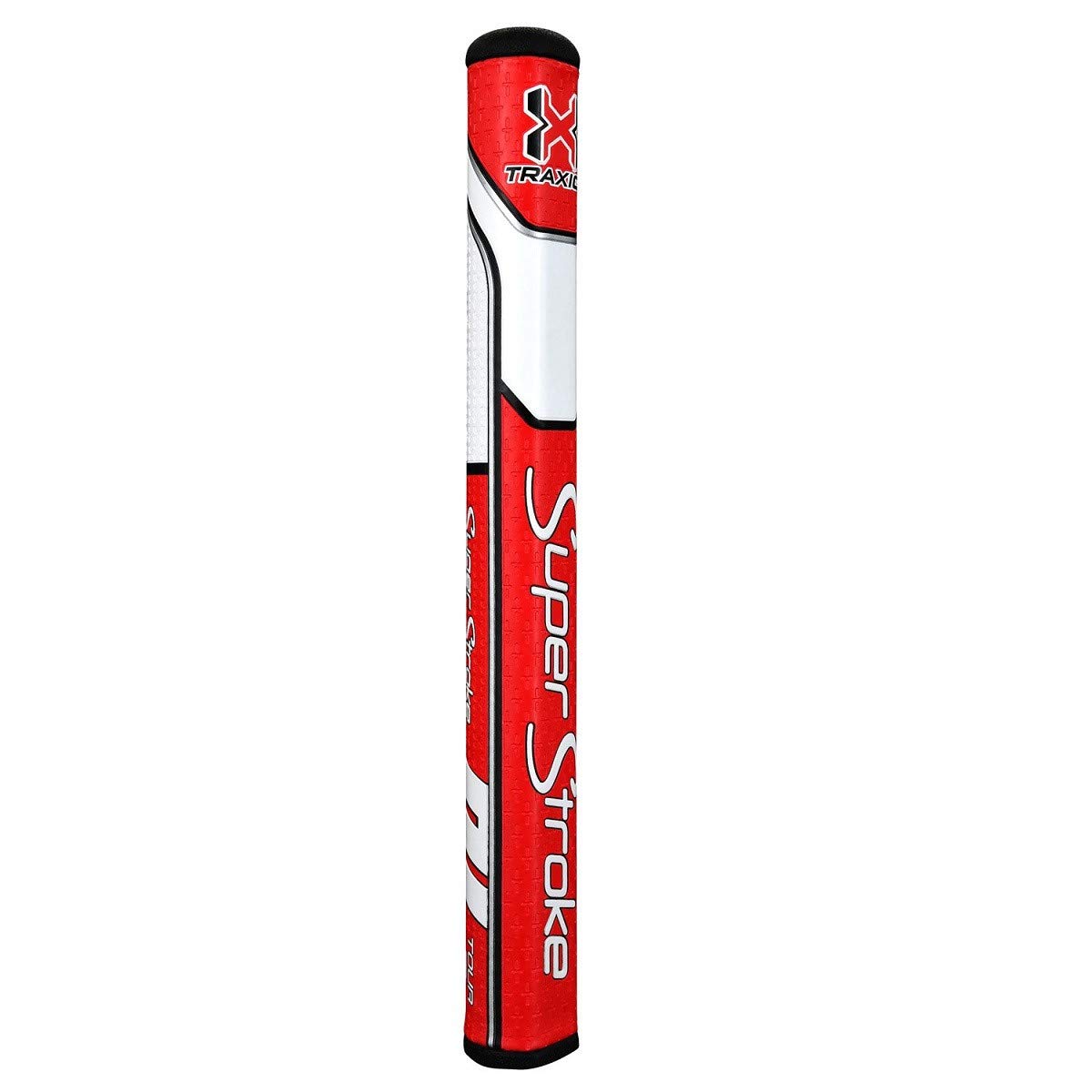 SuperStroke Traxion Tour Golf Putter Grip, Red/White (Tour 3.0) | Advanced Surface Texture that Improves Feedback and Tack | Minimize Grip Pressure with a Unique Parallel Design | Tech-Port