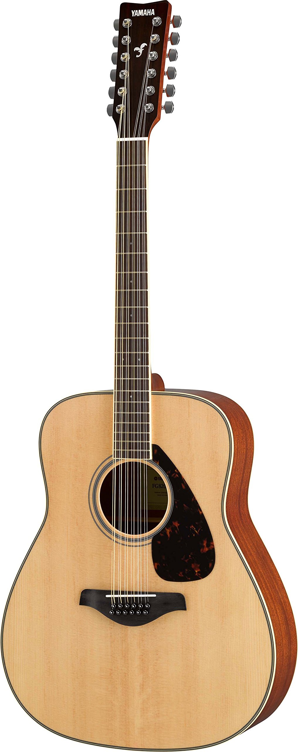 Yamaha FG820 12-String Acoustic Guitar and Yamaha AG1-HC Hard Case Dreadnought Acoustic Guitar Case