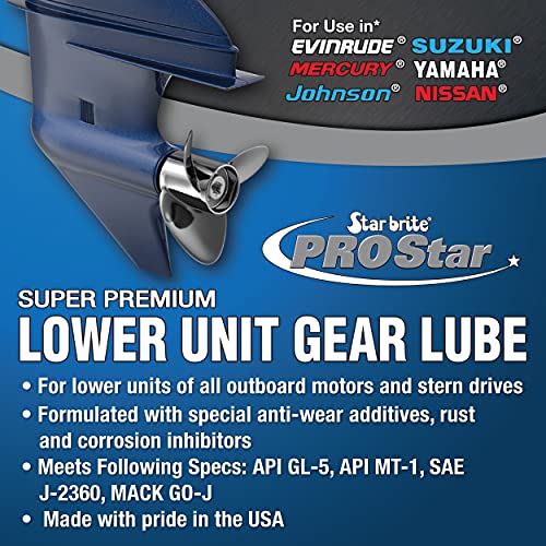 STAR BRITE Hypoid 90W Lower Unit Gear Lube - Ultimate Marine Grade Lubricant for Outboard Motors & Stern Drives - 32 OZ (027132)