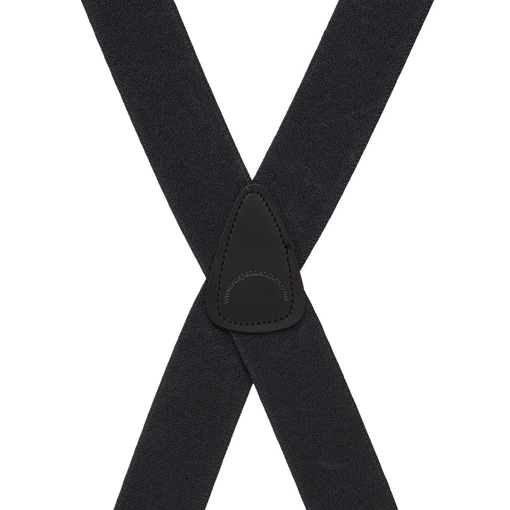 Suspender Store Airport Friendly Suspenders - BuzzNot Clip - 1.25-Inch Wide Elastic - X-Back - 48" for 5'9" to 6'2" tall - Black