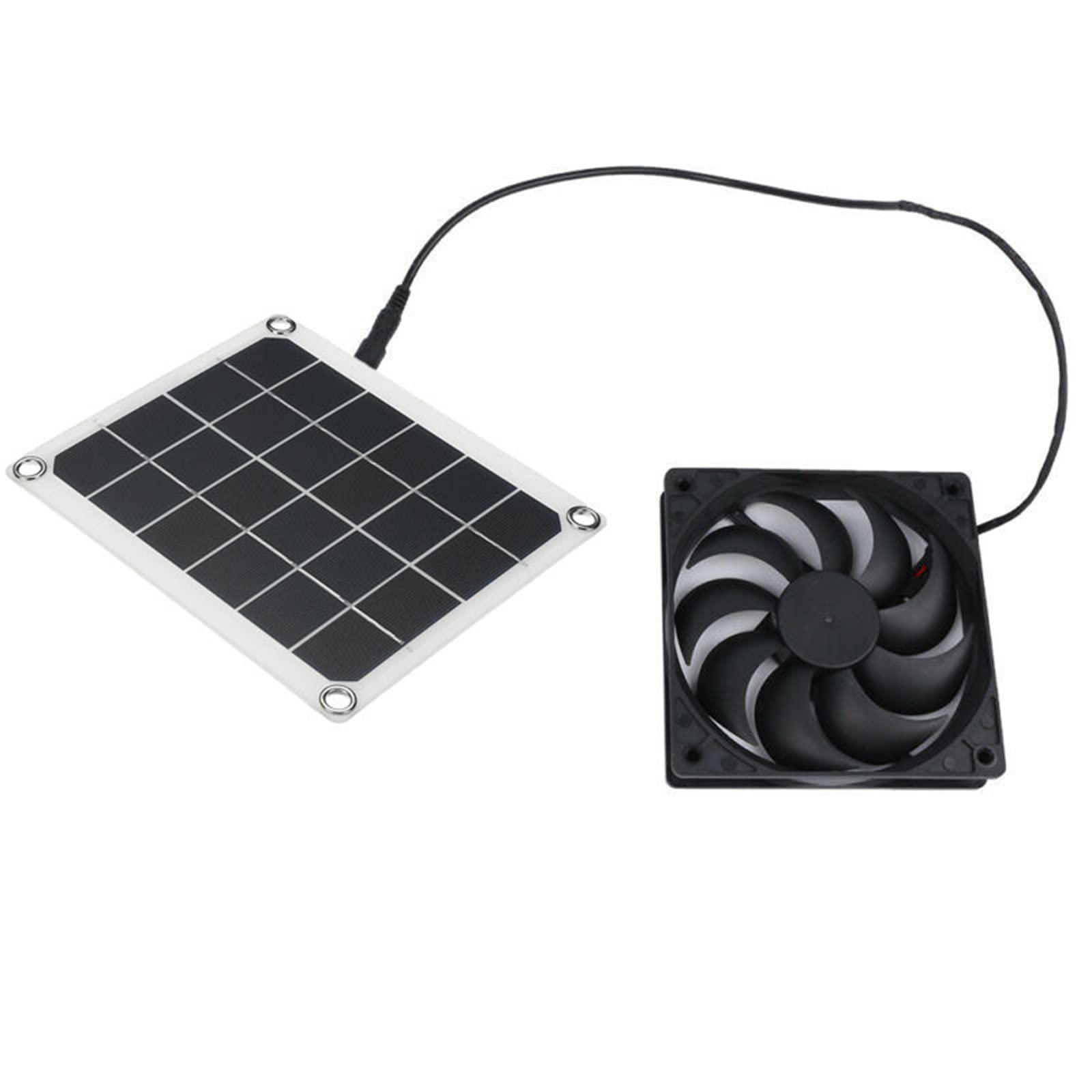 Solar Panel Fan Kit, 10W Solar Panel 9-Inch Shutter Vent Fan Kit, Waterproof Portable Outdoor Exhaust Ventilation Fan for Chicken Coops, Dog House, Window Exhaust