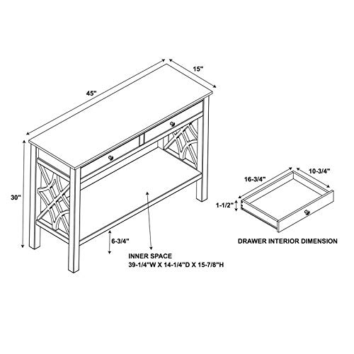 Willow Antique White Console Table Cream Modern Contemporary Traditional Rectangle MDF Drawers