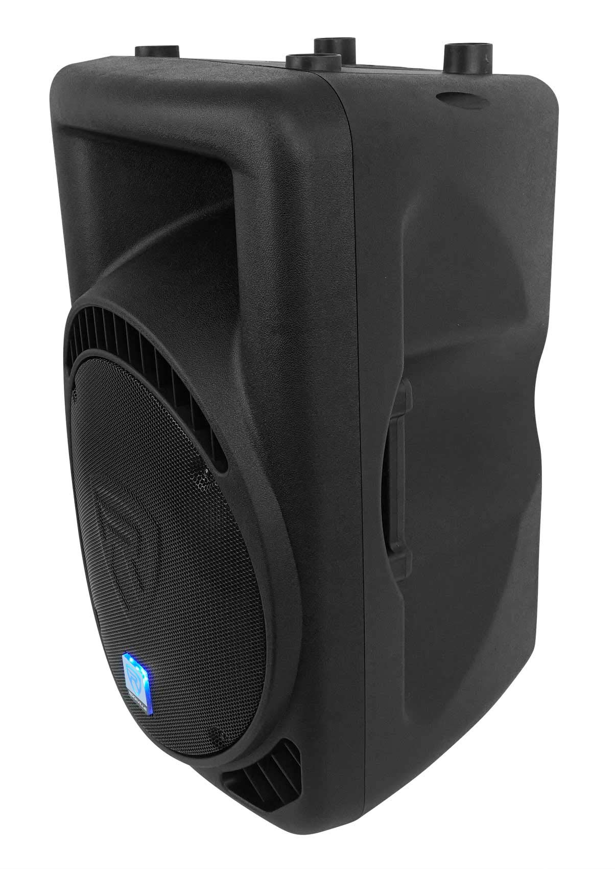 Rockville RPG15BT V2 15" Powered 1000W Speaker Bundle with & RCXMB20B 20' XLR to 1/4'' TRS Cable & (2) Speaker Stands & Rockville RWM1202VH Handheld Microphone & Mackie Mix12FX Compact Mixer (5 Item)