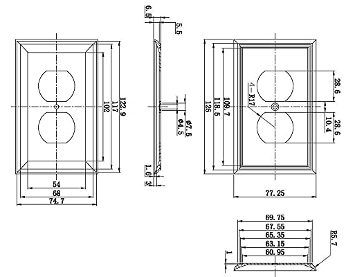 Richelieu Hardware BP852195 Contemporary 1-Gang Duplex Outlet Wall Plate, Brushed Nickel
