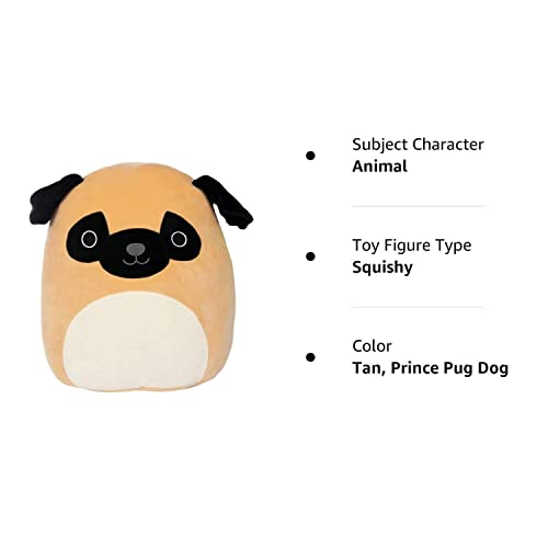 Squishmallow Official Kellytoy Prince The Pug Dog Squishy Soft Stuffed Plush Toy Animal (16 Inch)