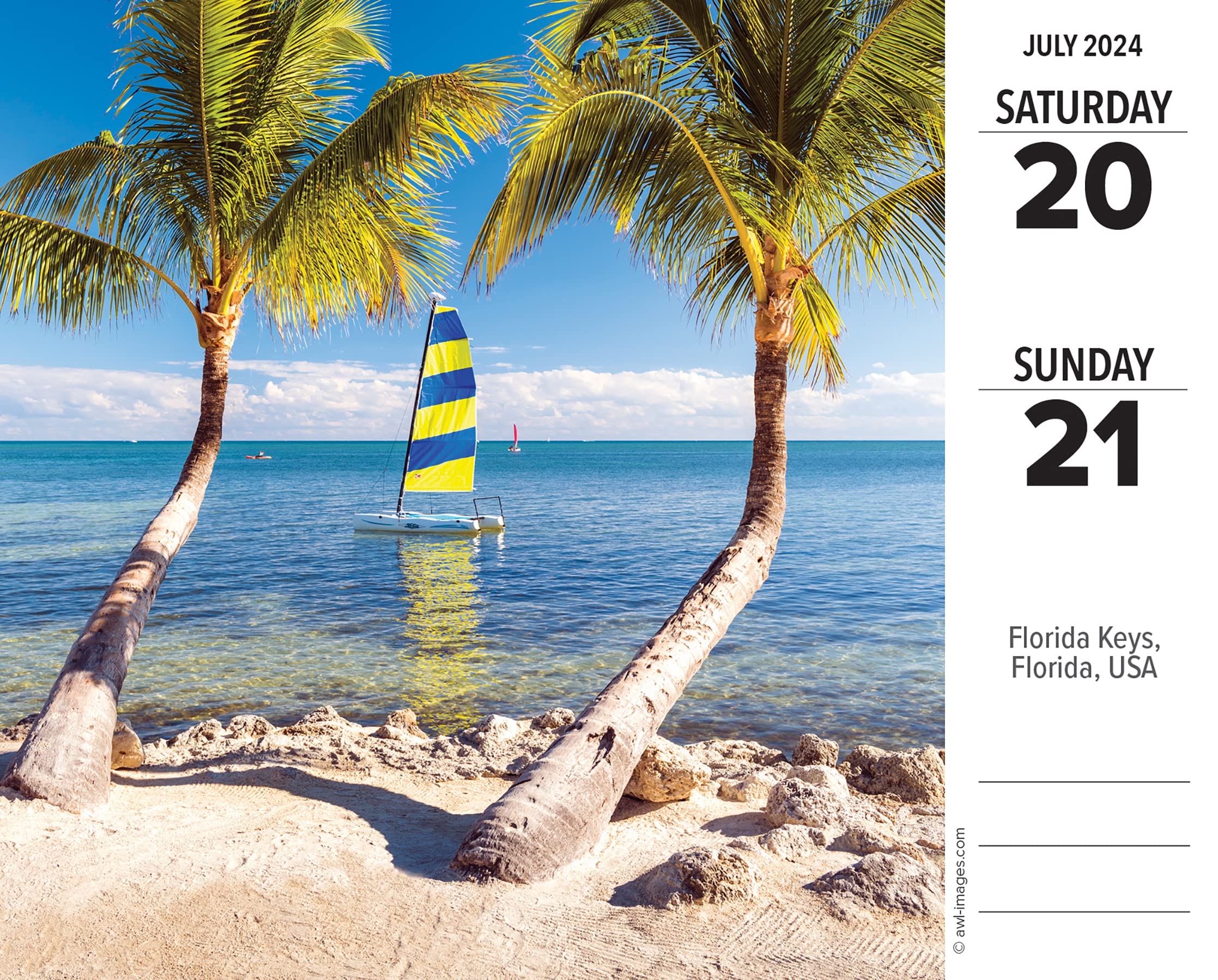 Willow Creek Press Ah, The Beach! Daily 2024 Box/Desk Calendar (5.86" x 4.72")