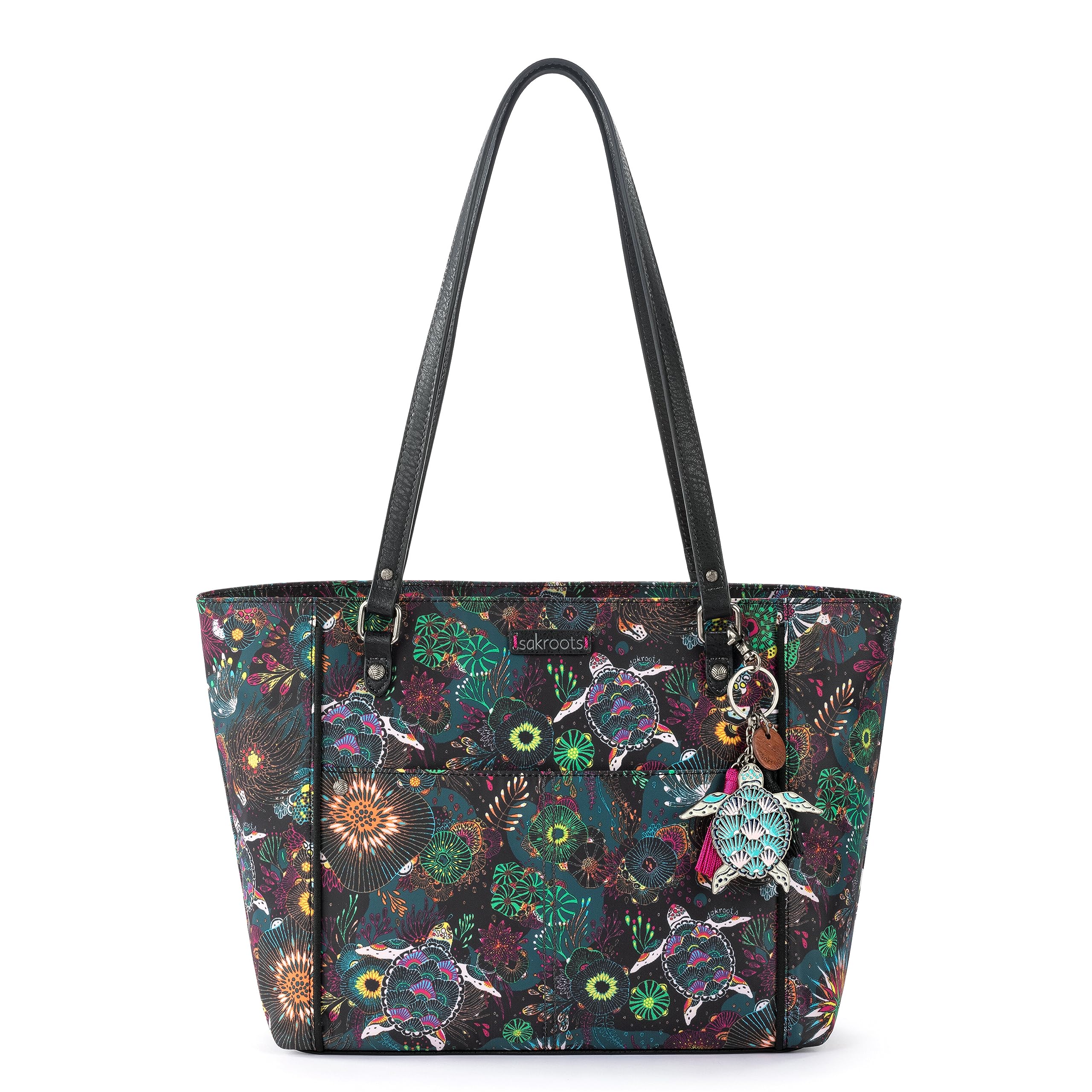 Sakroots Metro Tote Bag in Eco-Twill with Dual Shoulder Straps, Rainbow Seascape