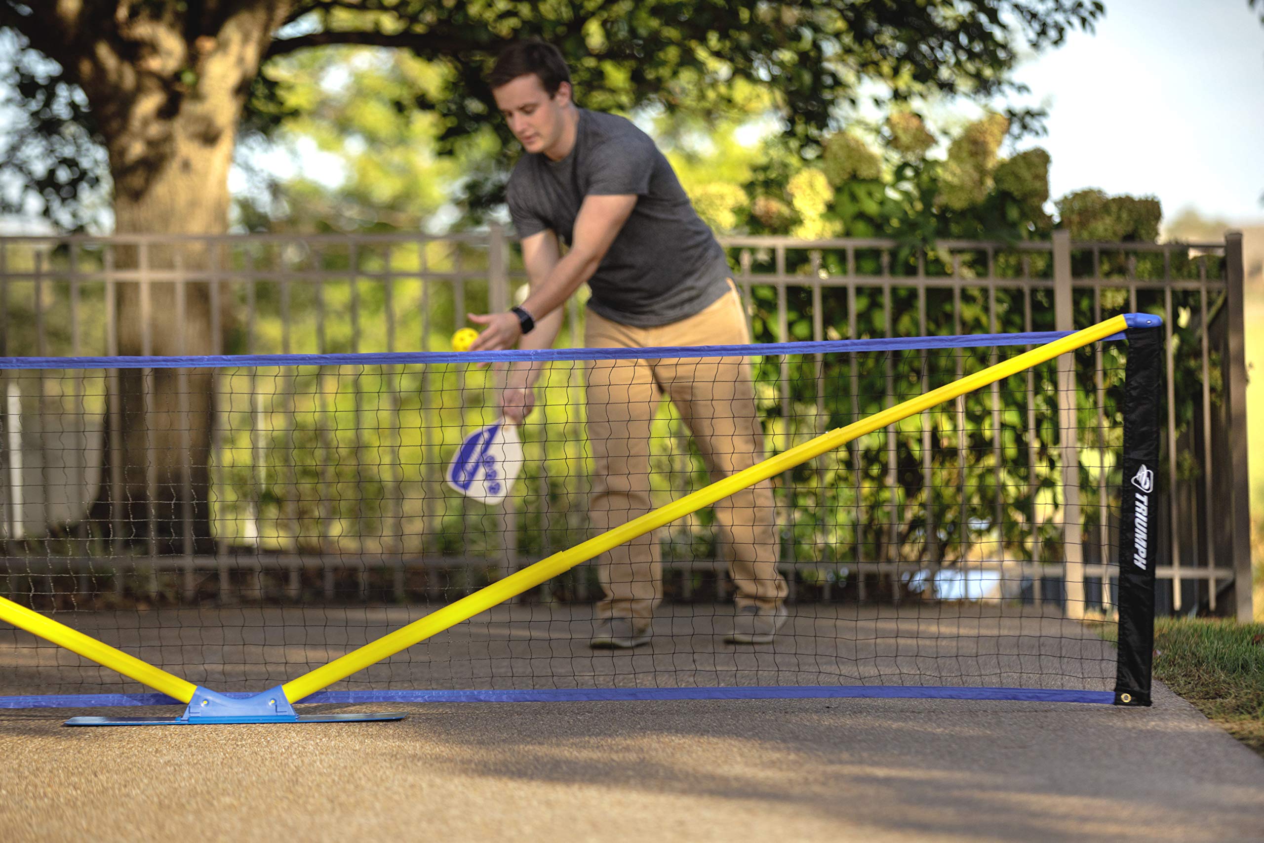 Triumph Sports Multi-Sport Versatile Combo Outdoor Game Net Set Includes Volleyball, Badminton, and Pickleball, Blue (35-7510-2)