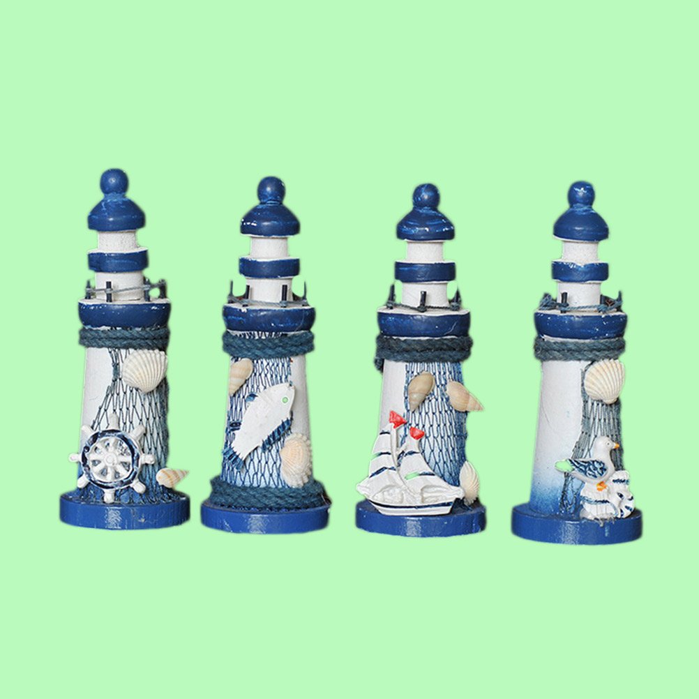 SUPVOX 1PC Fairy Garden Miniature Micro Landscape Lighthouse Miniature Lighthouse Ornament for Home Arts Crafts Decoration (Random Style) 5X5X13CM