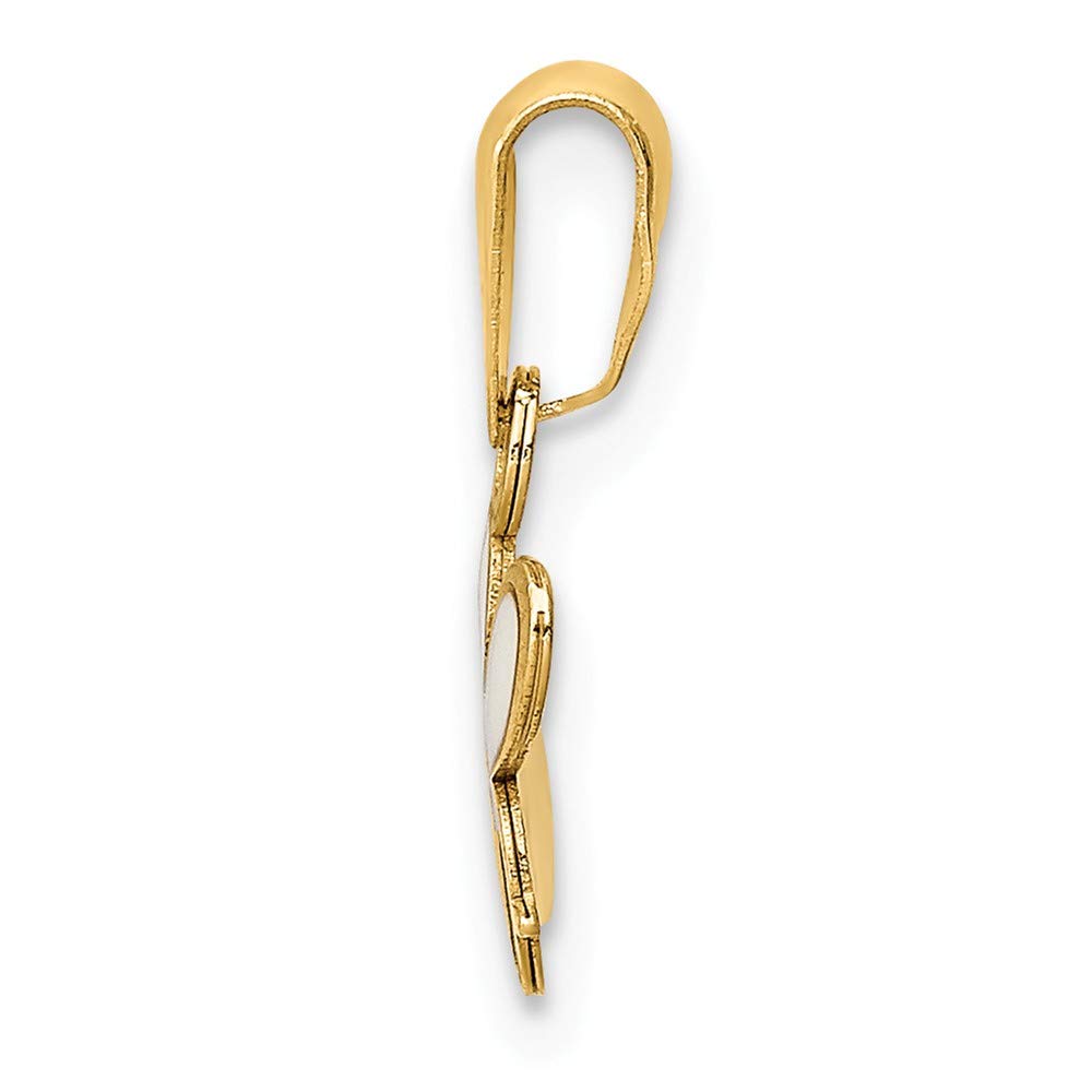 Solid 14k Yellow Gold Enamel Bumble Bee Pendant Charm