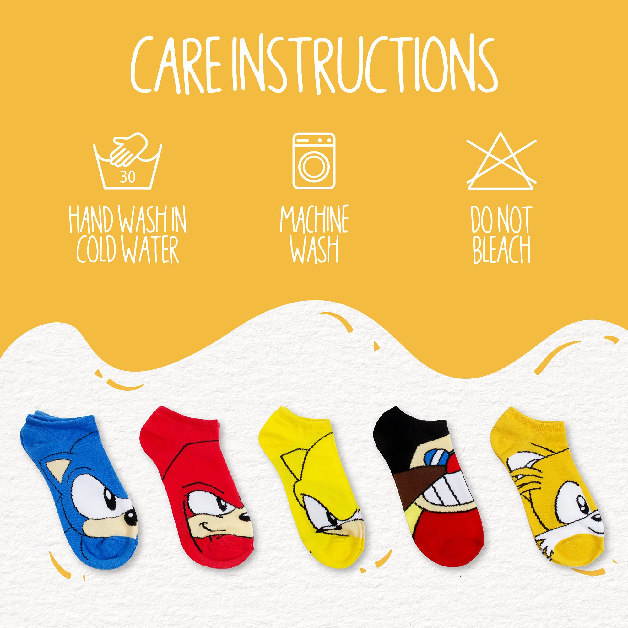 Sonic The Hedgehog Boys 5 Pack No Show Socks
