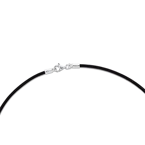 TOUS Black Leather Choker for Women with Sterling Silver Clasps, Length 40 cm Chokers Collection