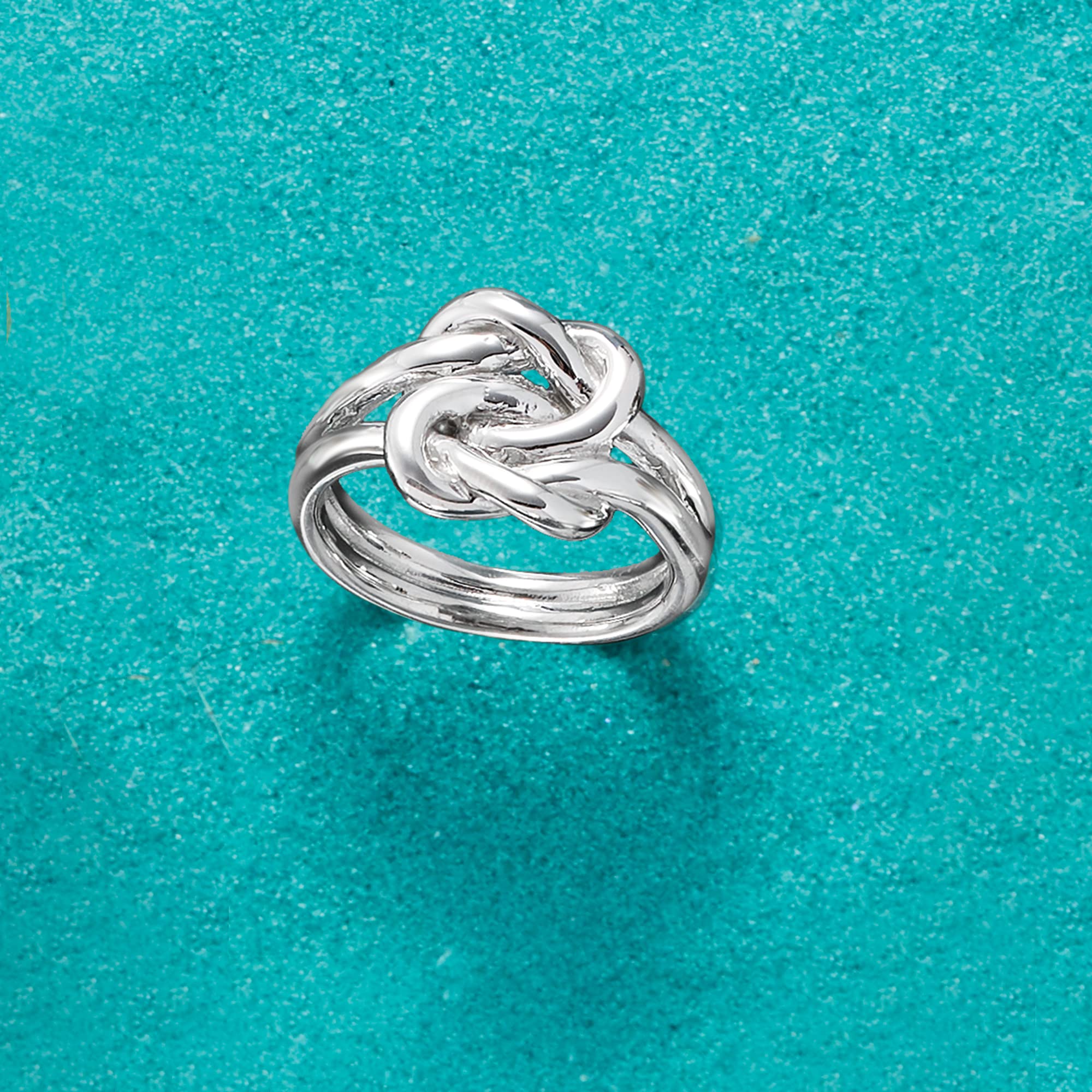 Ross-Simons Italian Sterling Silver Double Love Knot Ring. Size 7